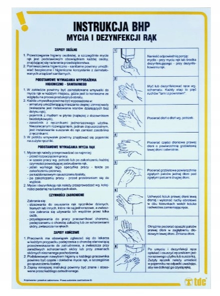 Instrukcja BHP Mycia i Dezynfekcji Rąk - Płyta PCV 24,5x35cm - 13706566521 - oficjalne archiwum ...