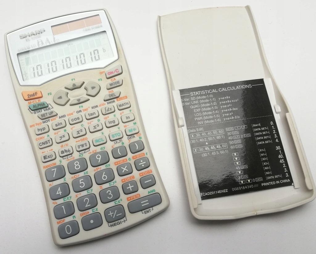 SHARP kalkulator funkcyjny EL-520W 100% sprawny solar biały ...