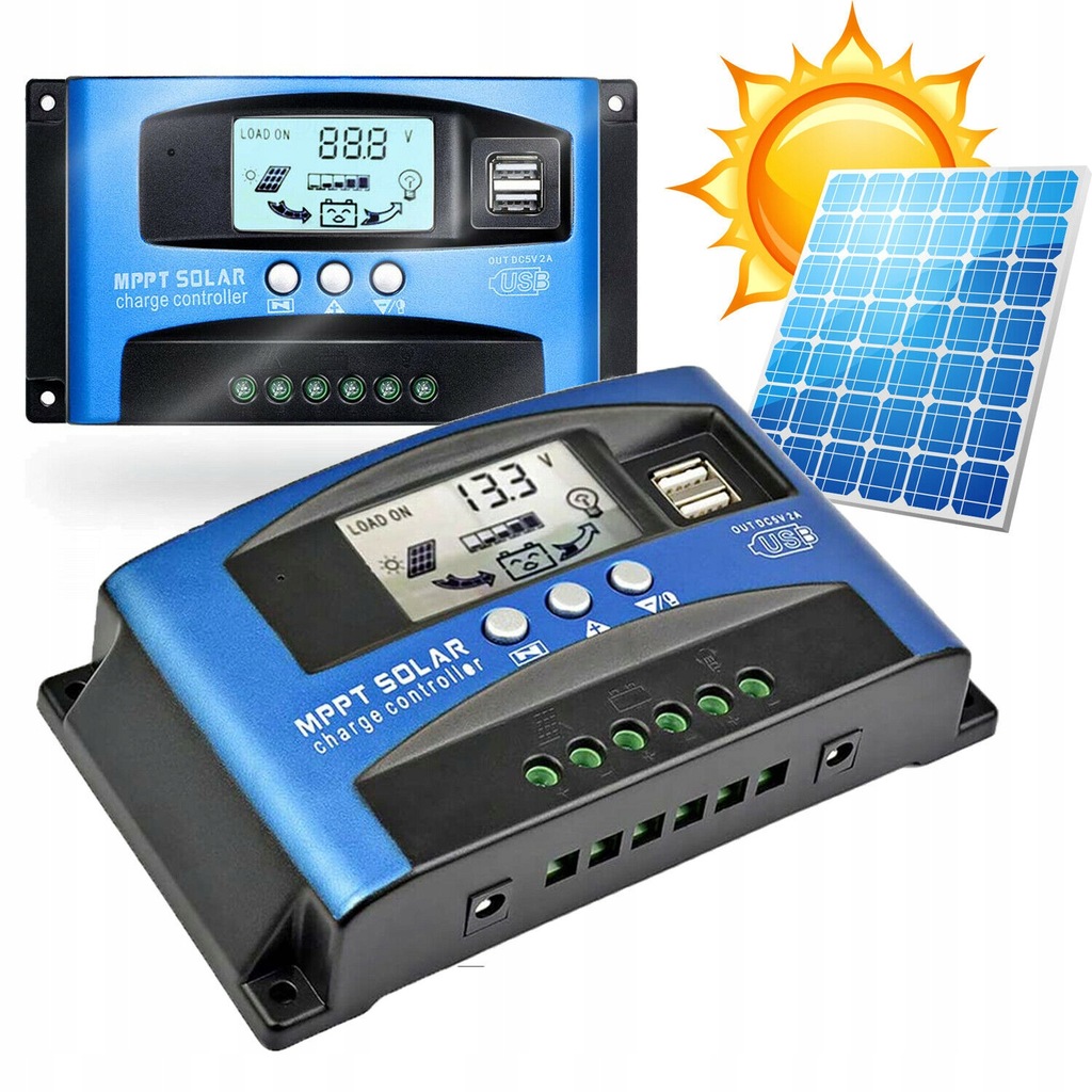 Regulator Ładowania Solarny Kontroler 100A MPPT - 12465694849 - oficjalne archiwum Allegro