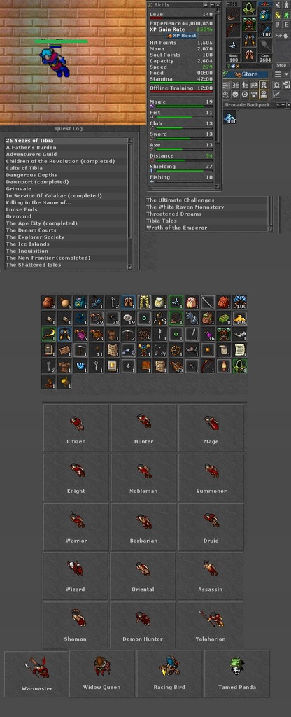 TIBIA 140LVL RP PALADIN ANTICA +1KK GOLD +FULL EQ - 12427637312 ...