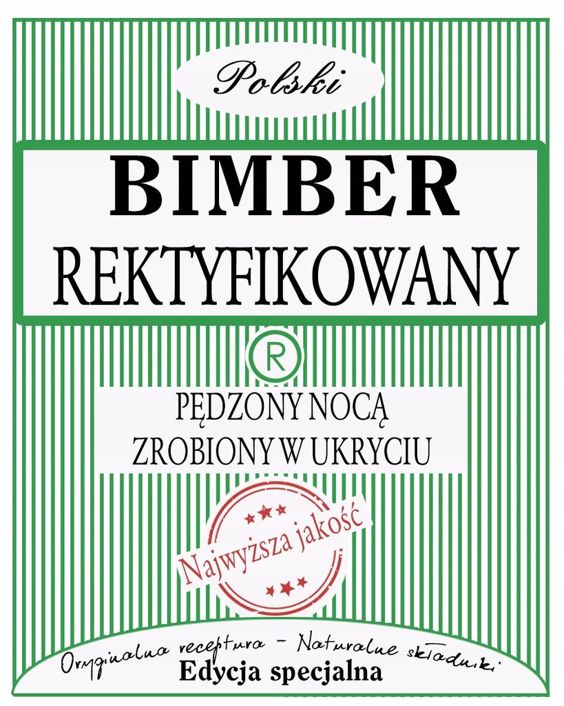 Etykiety na BIMBER samogon nalewkę alkohol 20szt - 12540058082 ...
