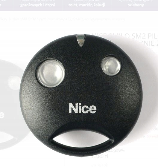 Pilot Nice SM2 2-KANAŁOWY 433,92 MHz - 12685553512 - oficjalne archiwum ...