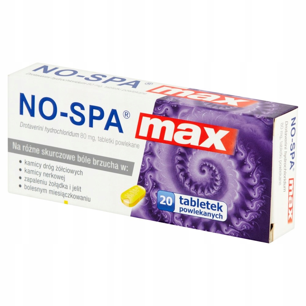 No-Spa MAX 80 mg, 20 tabletek na ból brzucha - 12975068547 - oficjalne ...