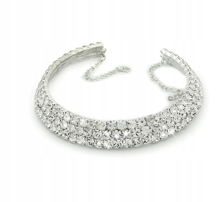 KOLIA 3 RZĘDOWA Z CYRKONIAMI SREBRNA GRUBA - 13457540139 - oficjalne ...