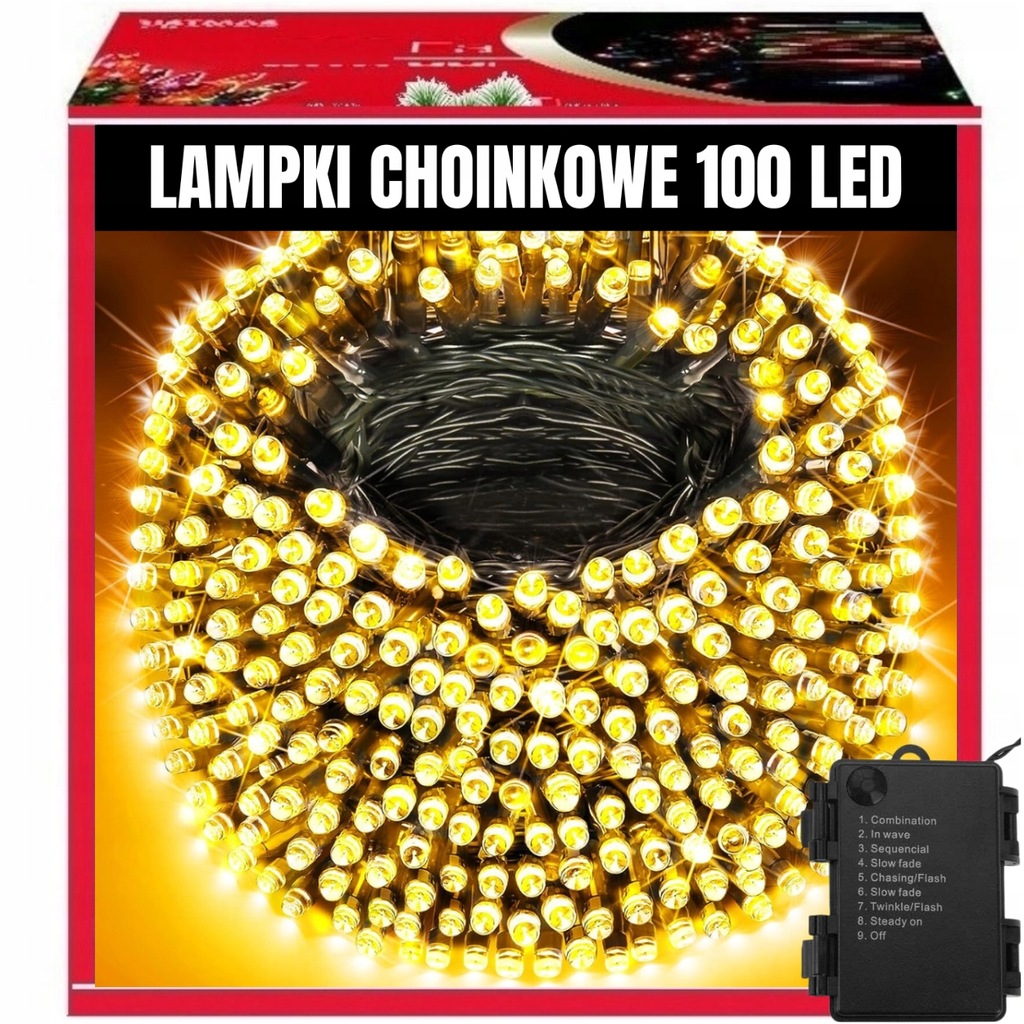 LAMPKI CHOINKOWE 100LED 10,5m ZEWNĘTRZNE WEWNĘTRZNE BIAŁE CIEPŁE ŚWIĄTECZNE - 16654773065 ...