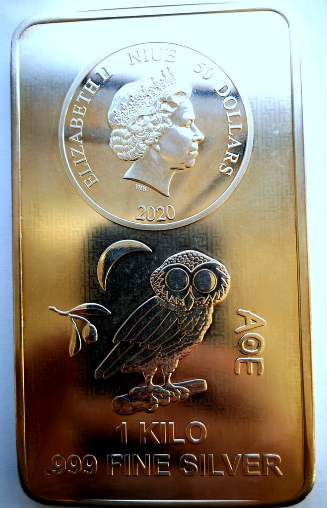 50 dolarów Niue 1 kg srebro sztabka Asahi Rafiner - 12693297236 ...