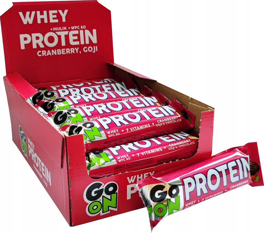 GO ON BATON PROTEINOWY 20% 24x50g ŻURAWINA BIAŁKO - 11917006843 ...