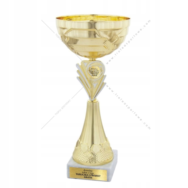 Złoty PUCHAR 25 cm +TABLICZKA GRATIS - 12195786686 - oficjalne archiwum Allegro