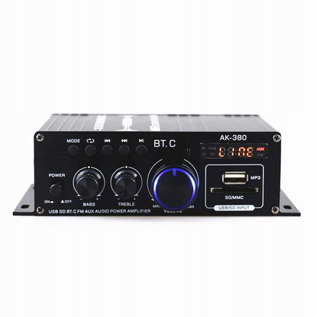 WZMACNIACZ AK380 BLUETOOTH 5.0 12V +PILOTEM - 13142809023 - oficjalne archiwum Allegro