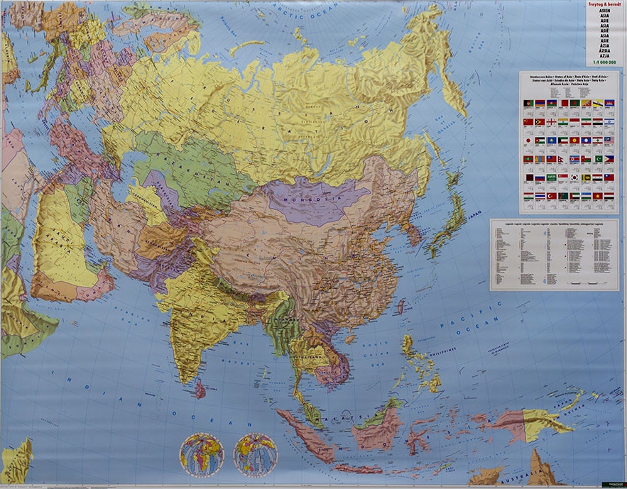 AZJA MAPA ŚCIENNA POLITYCZNA AZJI W RAMIE - 13001301262 - oficjalne ...