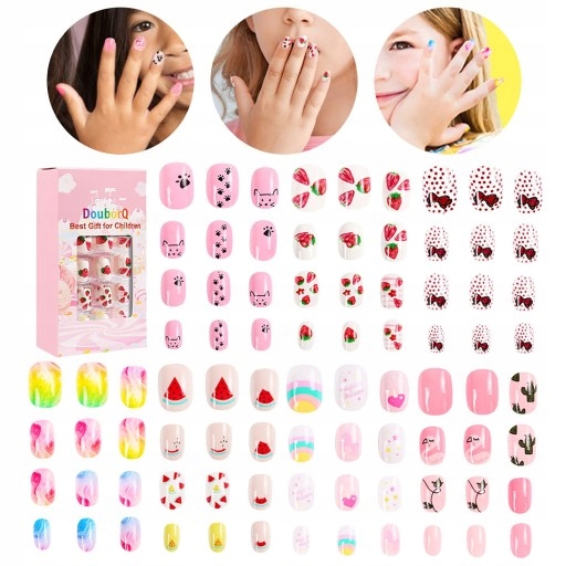 84 sztuk dla dzieci piękne tipsy zdejmowane pazno - 13119914462 ...