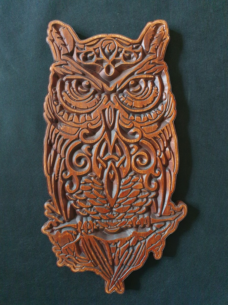 Sowa, symbol mądrości - ozdoba z drewna na ścianę - 10766789195 ...
