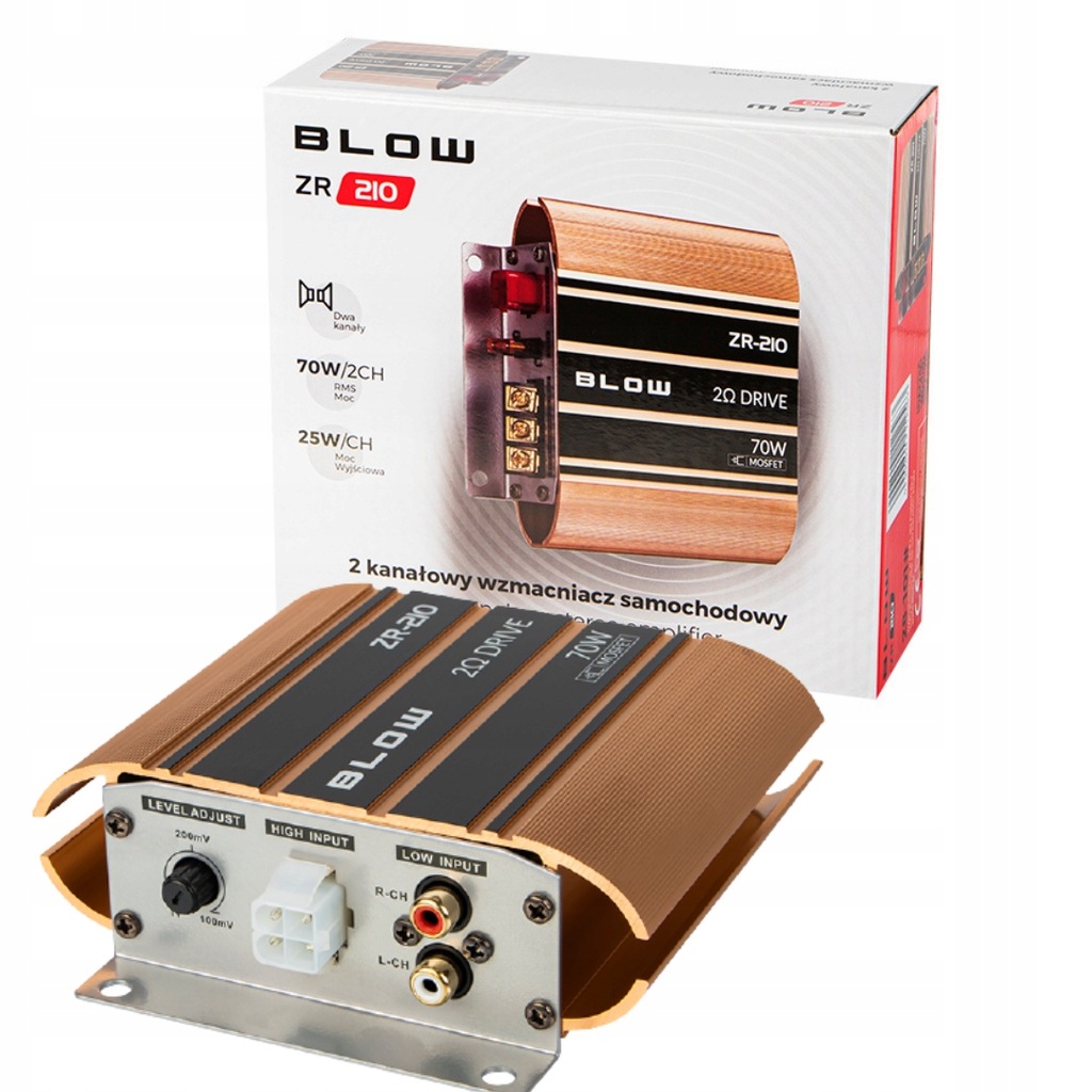 WZMACNIACZ SAMOCHODOWY 2-KANAŁOWY BLOW MOSFET2X70W - 13647637376 - oficjalne archiwum Allegro