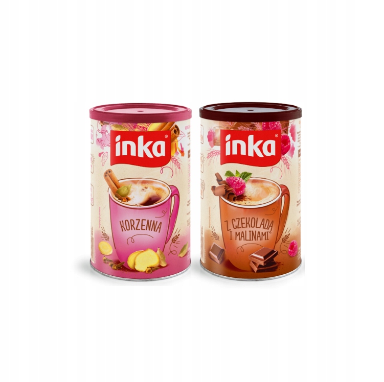 ZESTAW Inka kawa zbożowa korzenna, malinowo - czekoladowa ...