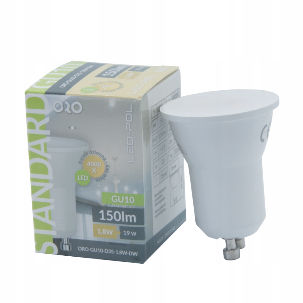 Żarówka LED GU10 MR11 1,8W neutralna 150lm LED-POL - 10632218334 ...