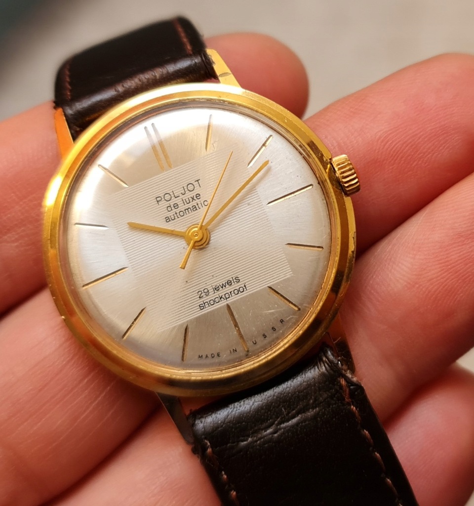 Zegarek Poljot De Luxe automatic 29 jewels USSR au - 12652575031 - oficjalne archiwum Allegro