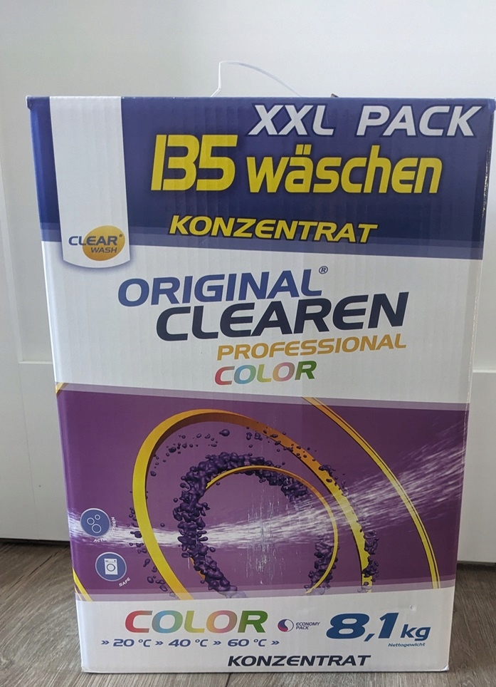 CLEAREN color _ niemiecki oryginalny proszek do prania XXL 135 prań 8,1 ...