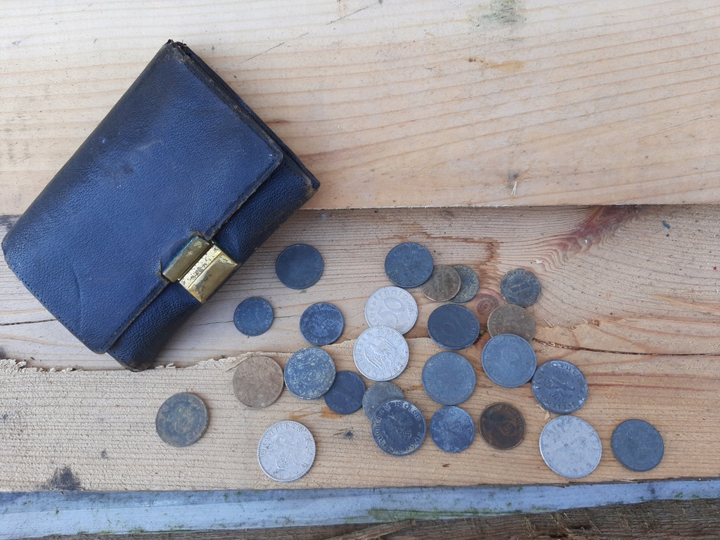 Niemiecki portfel monety moneta Wehrmacht WWII - 13974015494 ...