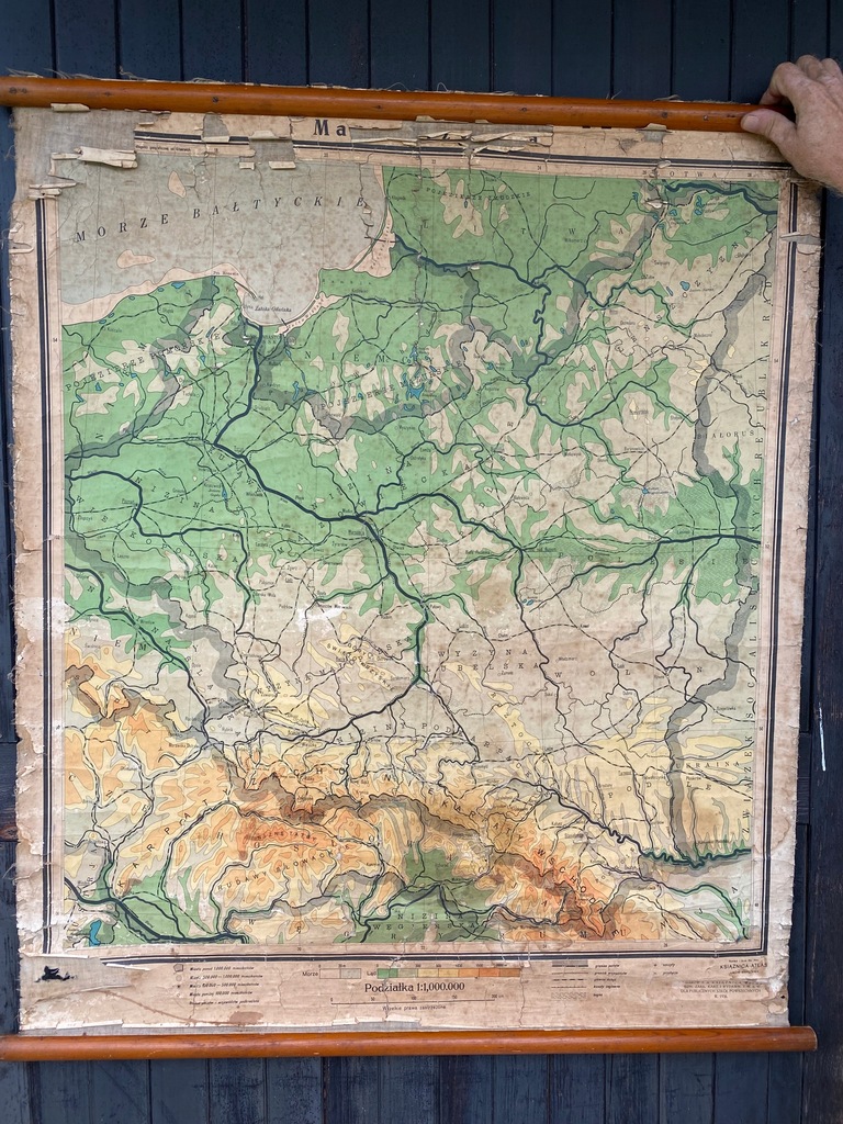 MAPA SZKOLNA 1936 MAPA POLSKI II RP - 14577217837 - oficjalne archiwum ...