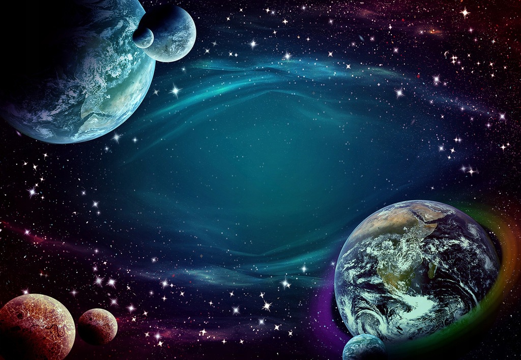 Fototapeta KOSMOS PLANETY GWIAZDY KSIĘŻYC 254x184 - 8457673180 - oficjalne archiwum Allegro