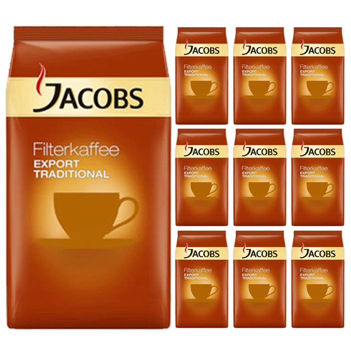 10x Kawa mielona JACOBS Filter Coffee Export Trad. - 7590360837 ...