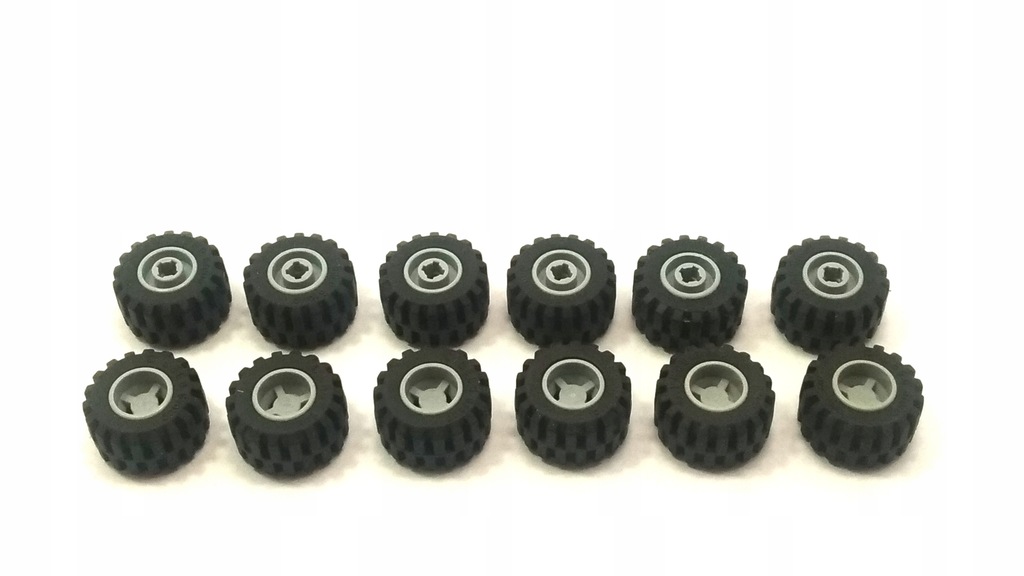 001a. LEGO koła felga szara opona 6015 12 sztuk - 12471138520 ...