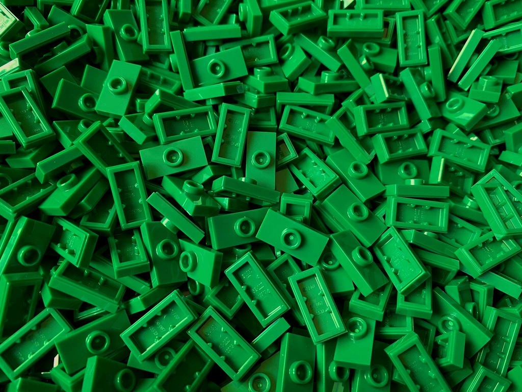 LEGO 15573 plate z wypustką 1x2 Green 40 szt Nowe - 12561202262 ...