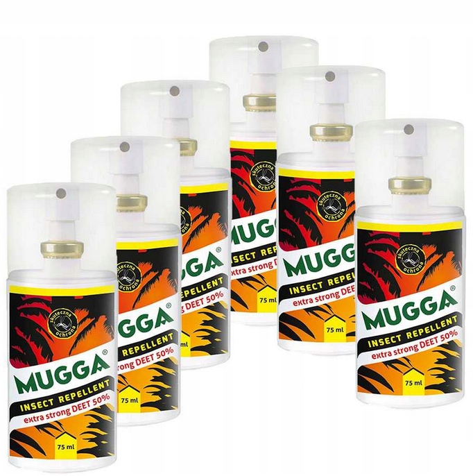 MUGA MUGGA 50% DEET NA KOMARY KLESZCZE 6 SZTUK KPL - 11981185281 ...