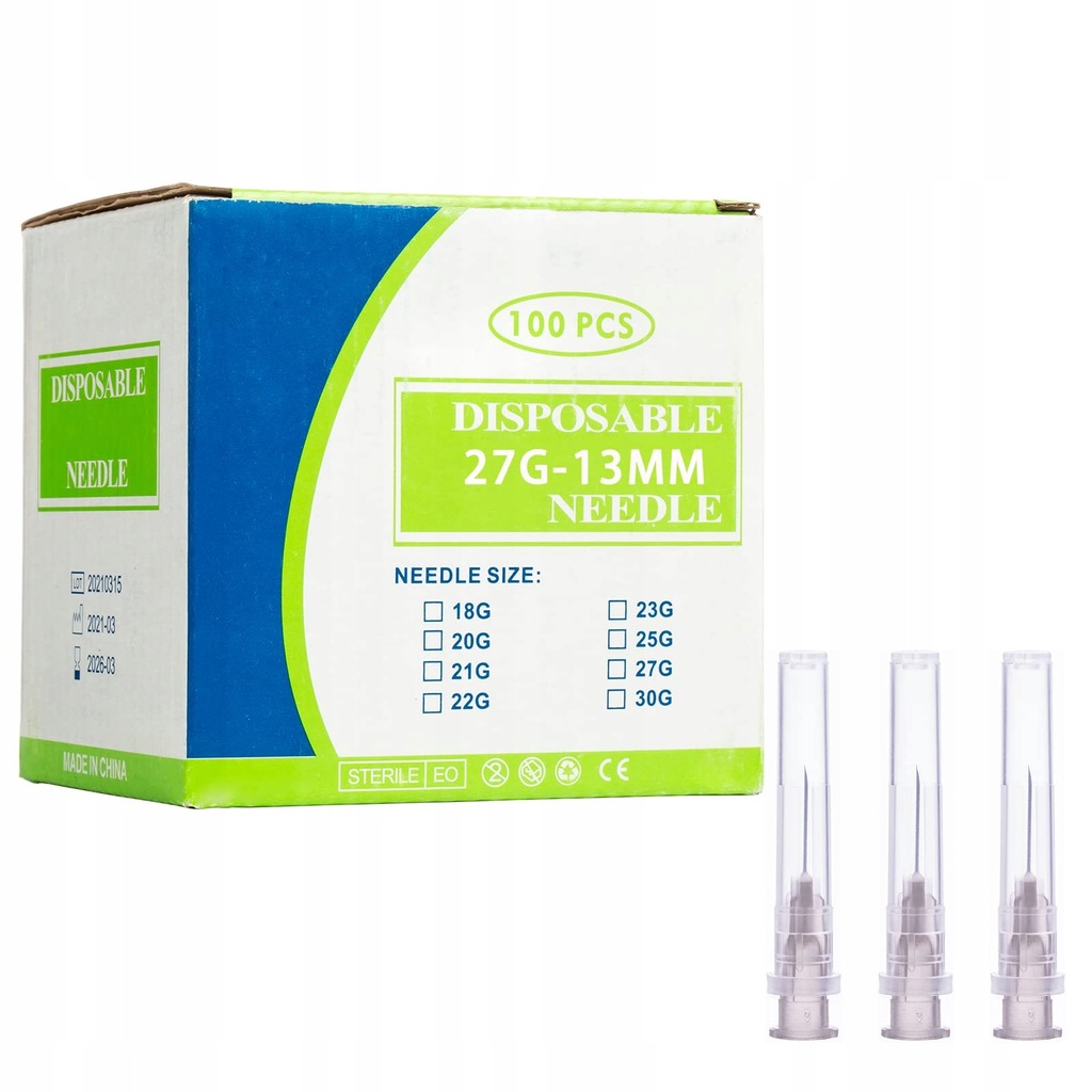 Igły do pobrania krwi 100 sztuk (27G-13MM) - 12380222984 - oficjalne archiwum Allegro