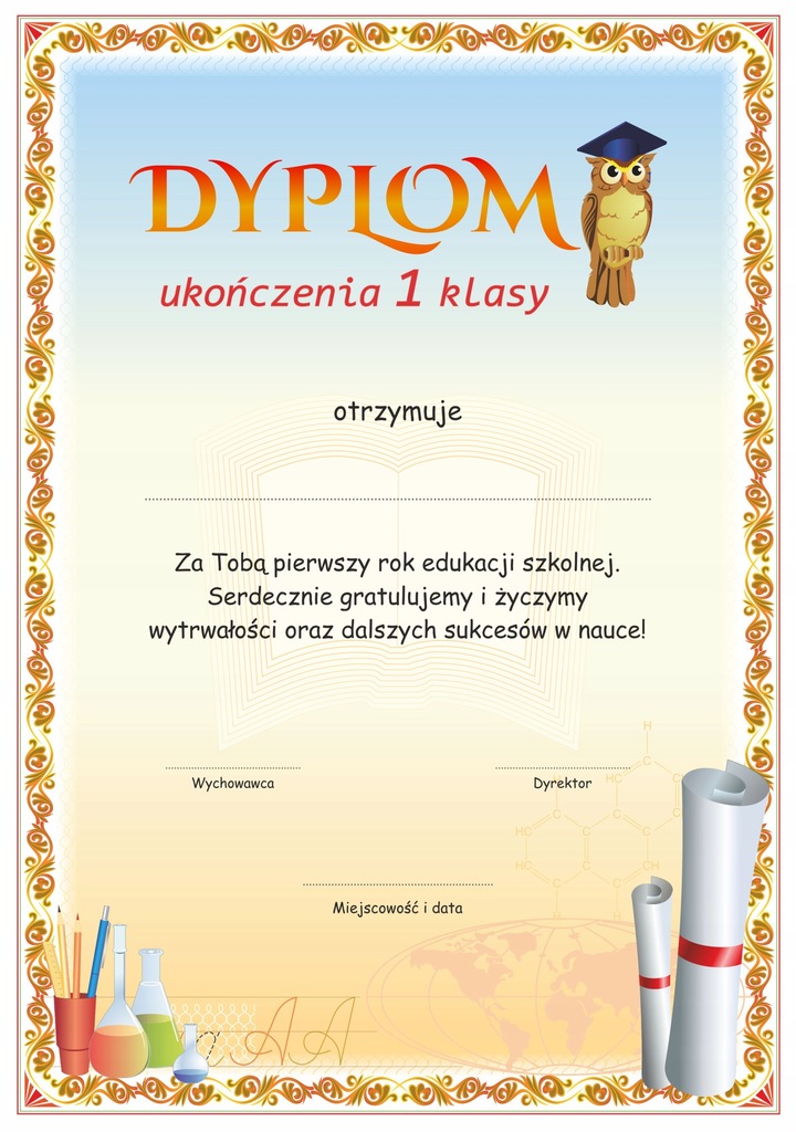 10 x Dyplom Ukończenia 1 2 3 klasy Dyplom Szkolny - 13752901208 - oficjalne archiwum Allegro