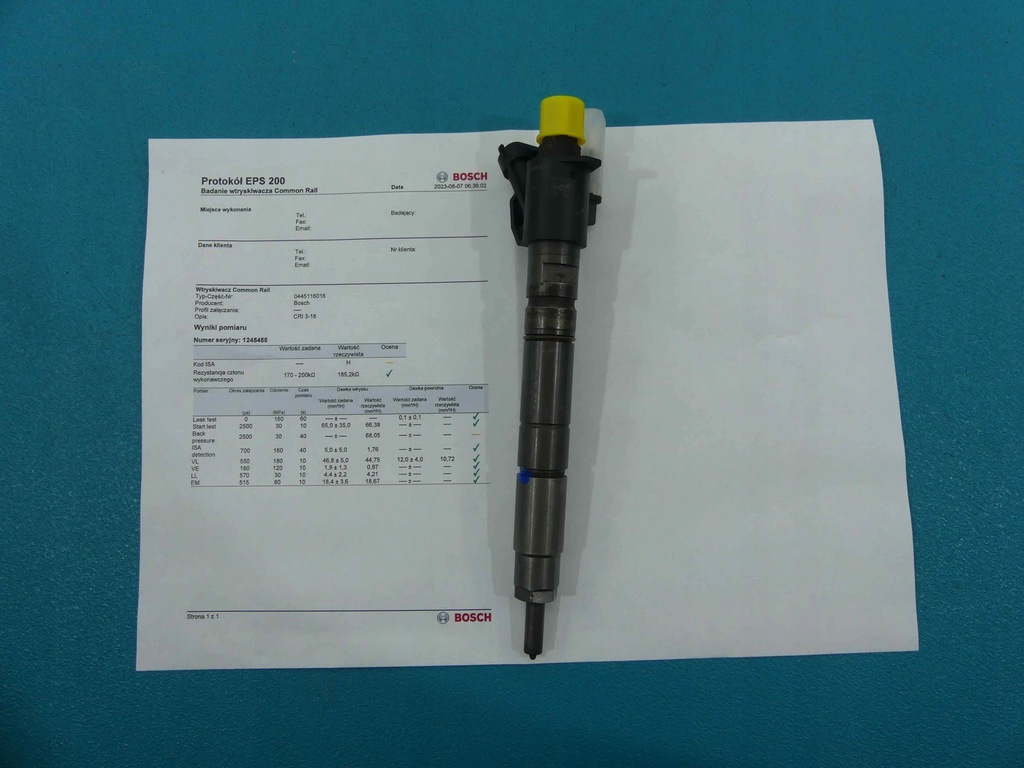 TESTOWANY WTRYSKIWACZ VOLVO V60 0445116016 2.4 D5 - 14364859557 ...