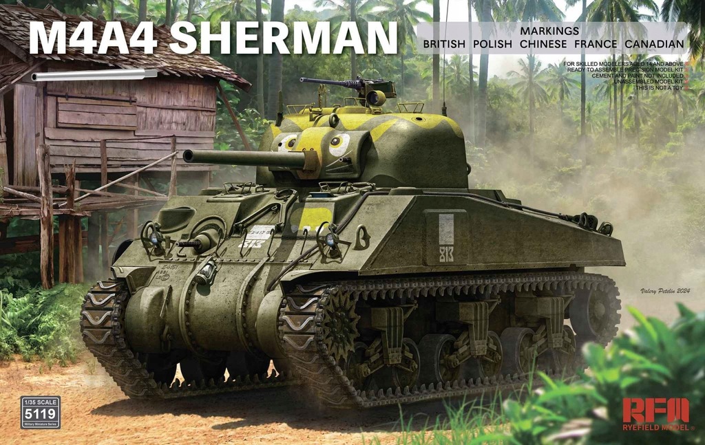 RFM 5119 Czołg M4A4 Sherman POLSKIE OZNACZENIA Rye Field Model RM-5119 ...