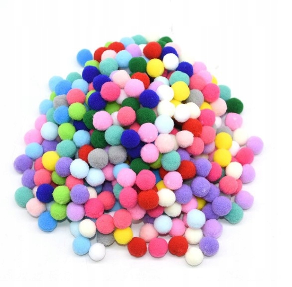 Pomponiki dekoracyjne kolorowe okrągłe 200 szt - 12614650835 ...