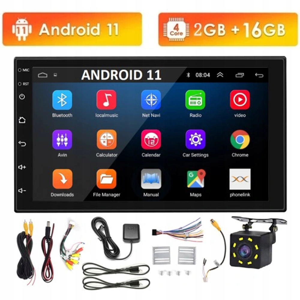 RADIO SAMOCHODOWE 2 DIN ANDROID 11 GPS KAMERA 2/16 - 12347462863 - oficjalne archiwum Allegro