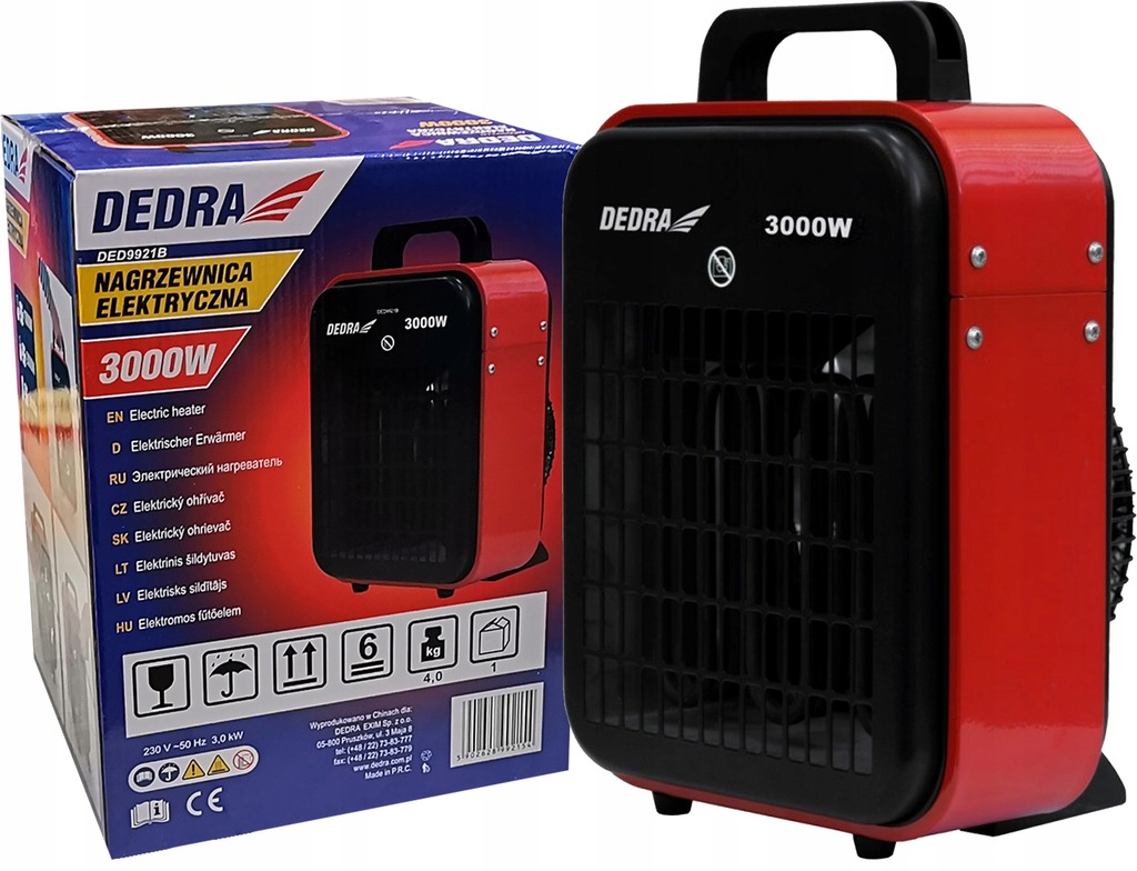 Nagrzewnica elektryczna DEDRA 3kW farelka grzejnik - 12709974078 ...