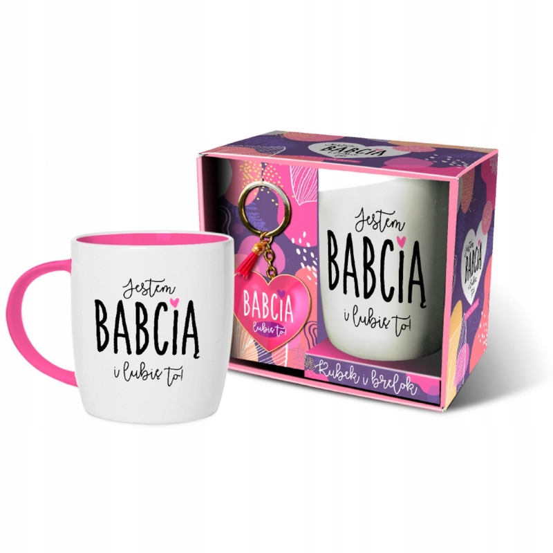ZESTAW KUBEK+BRELOK PREZENT DLA BABCI DZIEŃ BABCI - 13073556285 - oficjalne archiwum Allegro