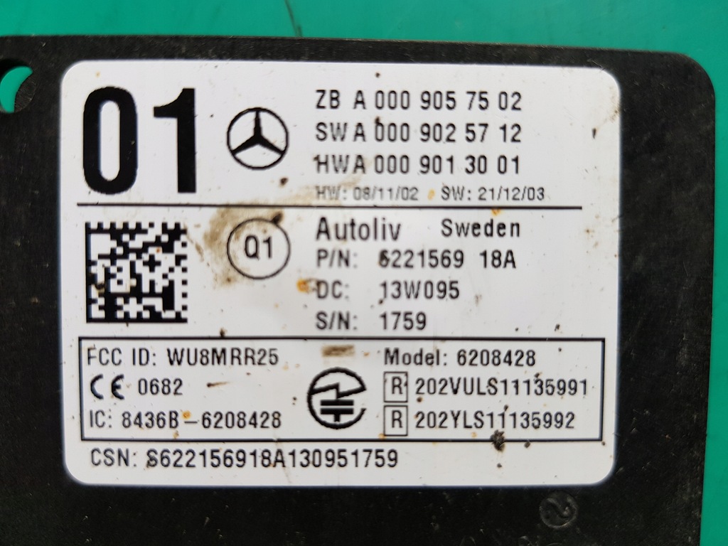 Mercedes C 205 ML 166 RADAR SENSOR 0009057502 Q1 - 8422255918 ...