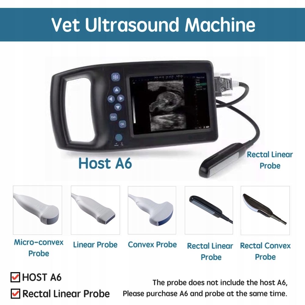 Vet Ultrasound System with Rectal Linear Probe,USG - 11856800181 ...