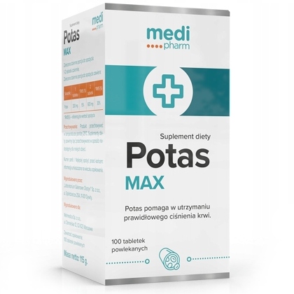 Medi Pharm Potas MAX 100 tabletek - 13268853543 - oficjalne archiwum Allegro