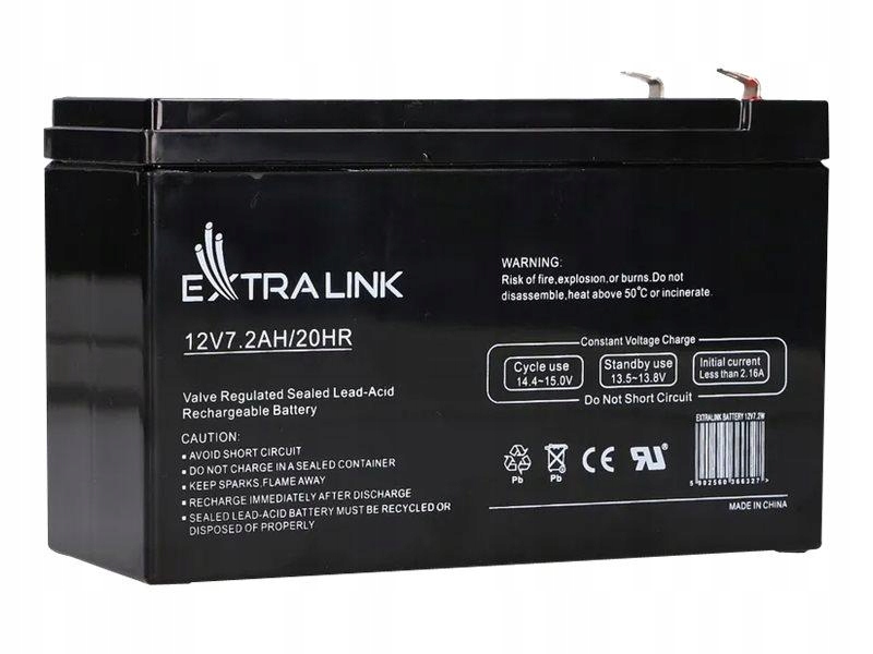 EXTRALINK akumulator AGM 12V 7.2AH 7AH 151x65X93mm - 12948500773 - oficjalne archiwum Allegro