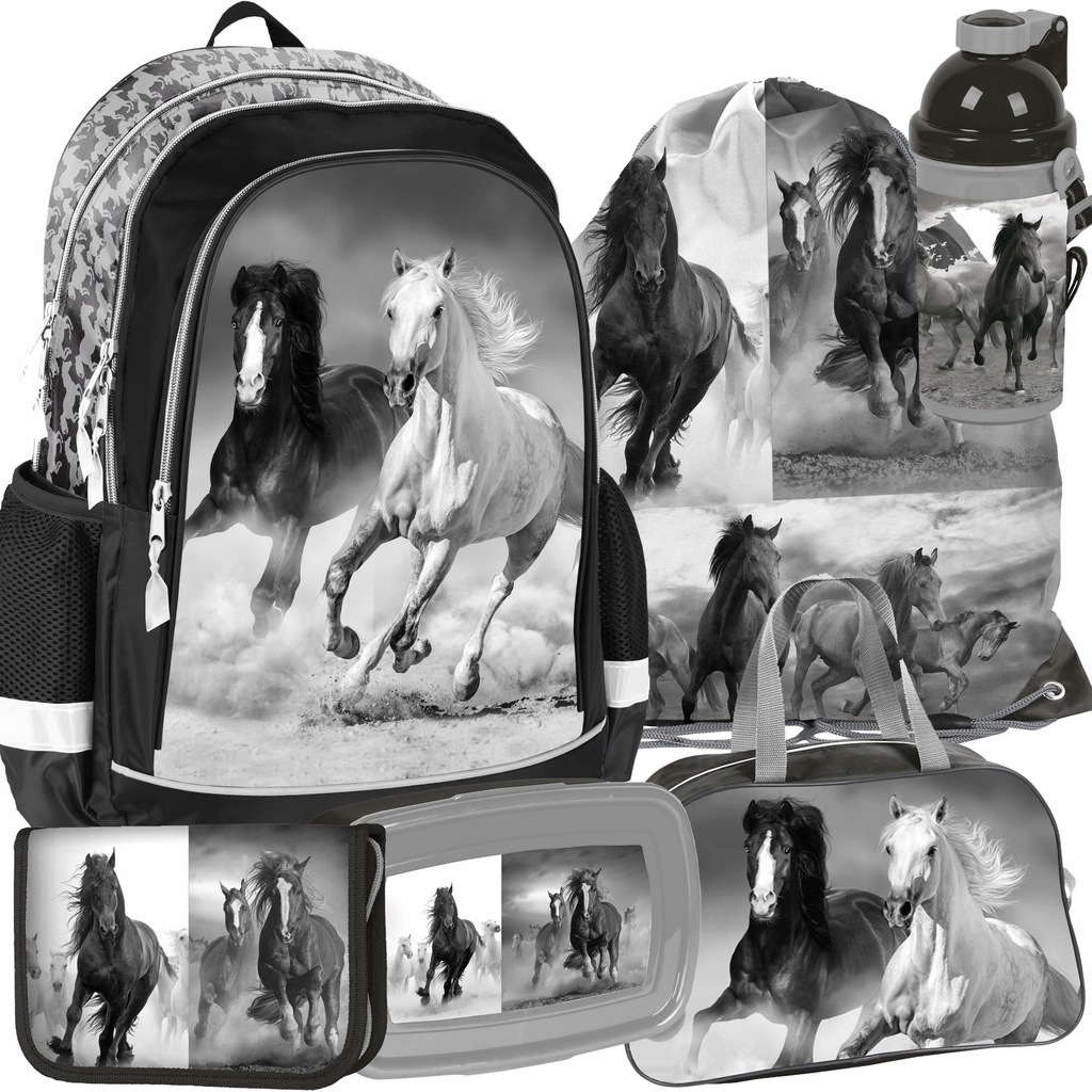 PLECAK SZKOLNY ZESTAW 6w1 KOŃ KONIE Z KONIEM KONIK - 7309824433 - oficjalne archiwum Allegro