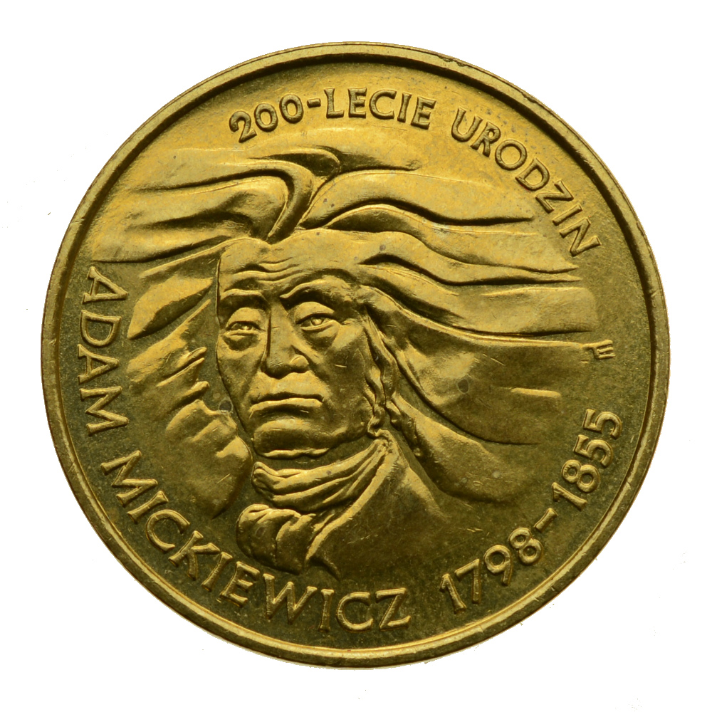 2 złote 1998 r. - Adam Mickiewicz (6) - 14829216797 - oficjalne archiwum Allegro