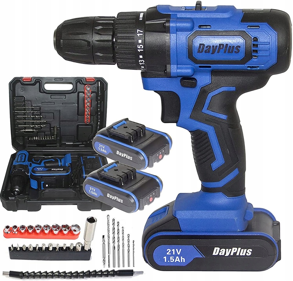 WIERTARKO AKUMULATOROWA WIERTARKA 2 baterie 21V - 11488007343 ...