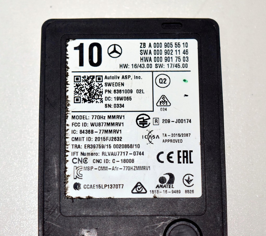 MERCEDES MODUŁ DYSTANSU DYSTRONIC RADAR - 10148114318 - oficjalne ...