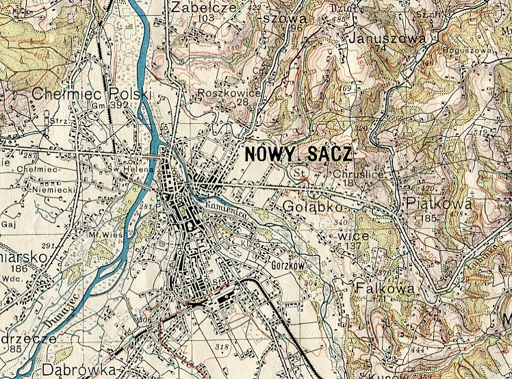 NOWY SĄCZ / LIMANOWA :: mapa wojskowa WIG : 1937 - 13887980685 ...