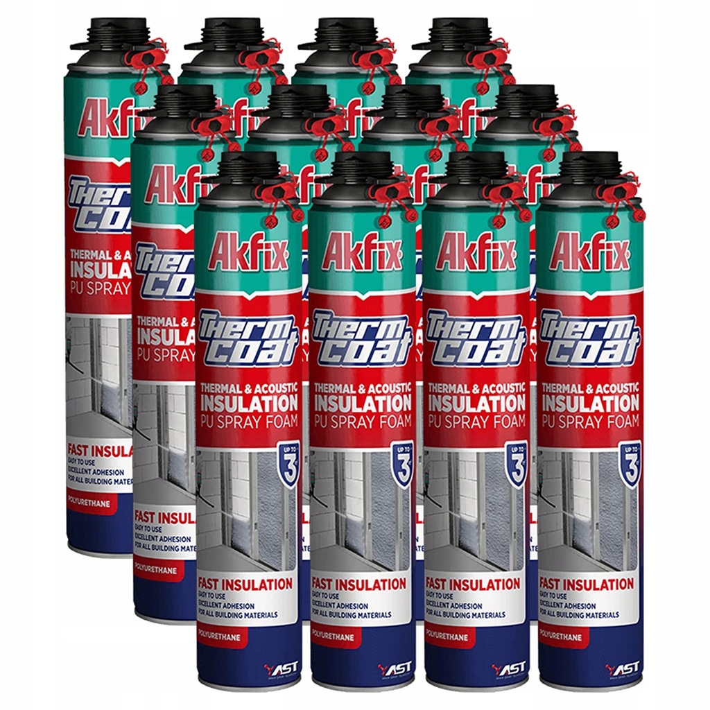 Izolacje Natryskowe Pianka Natryskowa PUR do Ociepleń Akfix AŻ 850ml 12szt - 13379573598 ...