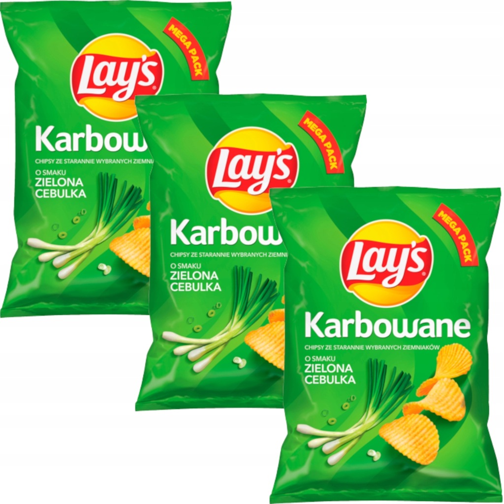 Lay's Lays Karbowane Zielona Cebulka Chipsy 3x210g - 11620869131 ...