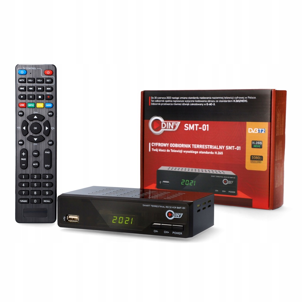 Tuner DVB-T2 dekoder TV naziemnej HDMI Odin SMT-01 - 11132796340 ...