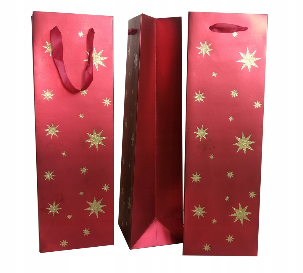 Torebki świąteczne na wino alkohol torby 10 szt - 7663588887 - oficjalne archiwum Allegro