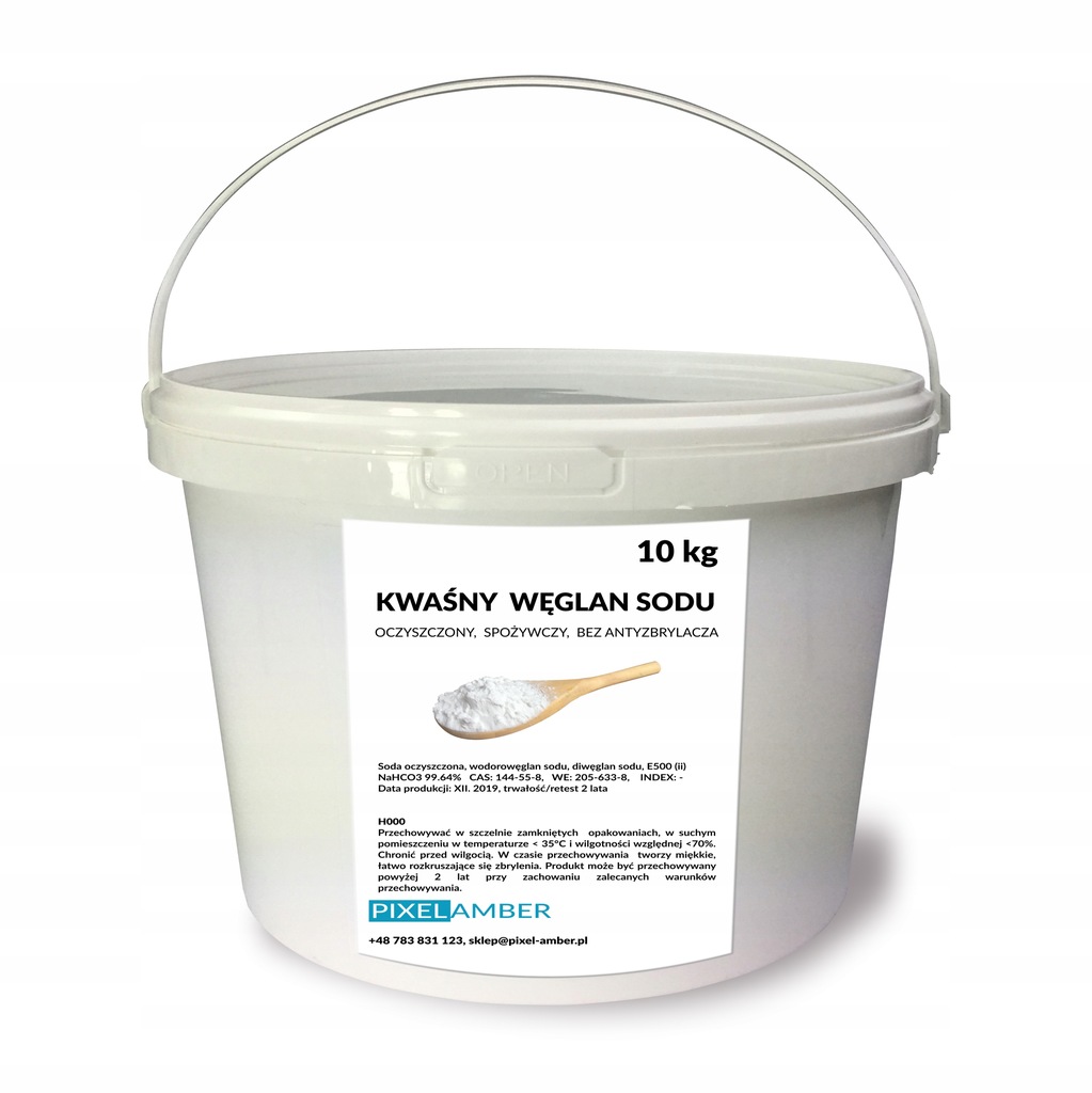 SODA OCZYSZCZONA 99% KWAŚNY WĘGLAN SODU - 10kg - 10620487965 ...